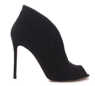 Gianvito Rossi Black Suede Vamp Open Toe Heels Size 39