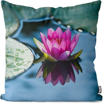 Void Watches Asien Seerose Pink Teich Kissenbezug Kissenhülle Sofa Couch Wohnzimmer Dekoration Ostern Outdoor Garten Kissen bezug deko, Kissen Größe:50 x 50 cm