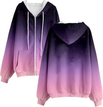 Generic Vestes l&eacute;g&egrave;res &agrave; capuche avec fermeture &eacute;clair et poches pour femmes, veste d&eacute;contract&eacute;e pour un usage quotidien et les activit&eacute;s de plein air, violet