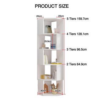 Generic Eck-B&uuml;cherregal, modernes und kreatives B&uuml;cherregal, B&uuml;cherregal, geeignet for die Aufbewahrung von B&uuml;chern, Fotoalben und Dekorationsgegenst&auml;nden zu 