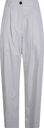 STUDIO NICHOLSON Femme, Pantalons, Blanc, Taille: 34 FR Acuna Double Pleat Front Pant