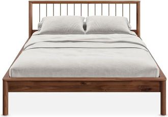 IDIMEX Lit 140 x 190 avec sommier APOANA en Bois Massif Coloris ch&acirc;taignier, Cadre Robuste avec t&ecirc;te de lit &agrave; barreaux, lit Adulte Double pour Chambre Confor