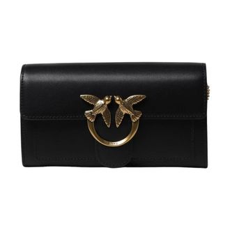 Pinko Pinko, Femme, Sacs, Noir, Taille: ONE Size Love Birds Wallet-on-chain