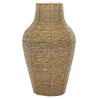 Deco 79 Dekorative Vase aus künstlichem Seegras, handgefertigt, hoch, gewebte Bodenvase, Vase für Heimdekoration, 25,4 x 25,4 x 45,7 cm, Braun