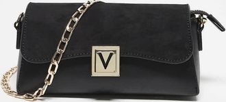 Valentino Evissa - Schultertasche aus Wildlederimitat in Schwarz mit Kettenriemen