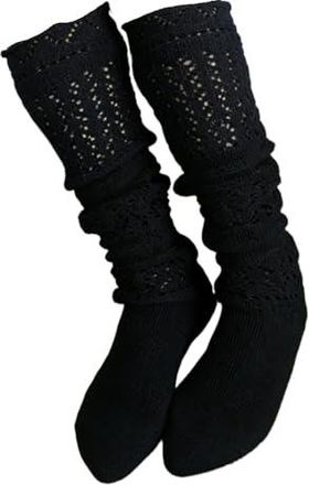 Generic Chaussettes longues tricot&eacute;es, l&eacute;g&egrave;res pour femme, Noir, 35/39 EU