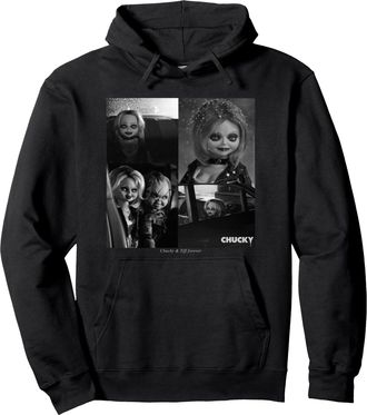 Chucky and Tiffany Black and White Horror Couple Style Pullover Hoodie