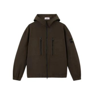 Stone Island Ripstop Kapuzen-Overshirt - - Jackets - Herren - Braun - M