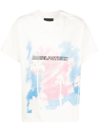 Daniel Patrick T-Shirt mit grafischem Print - Nude