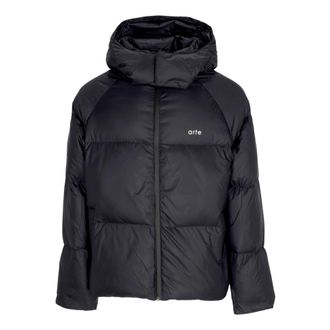 Arte Schwarze Daunenjacke mit hohem Kragen - - Jackets - Herren - Schwarzk - XL