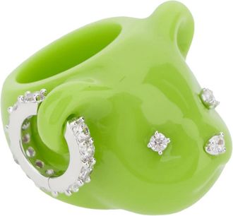 Yvmin Yvmin, Femme, Accessoires, Vert, Taille: 50 MM Grape Bear Head Ring