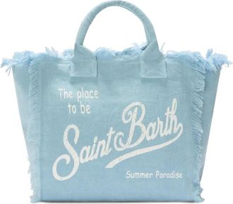 MC2 Saint Barth Femme, Sacs, Bleu, Taille: ONE Size Vanity Linen Shoulder Bag 31