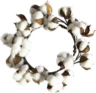 Perfeclan Handgemachter Baumwolle Kranz Kunstblumen Kranz Rattankranz Dekokranz für Ganzjährig zum Freunde und