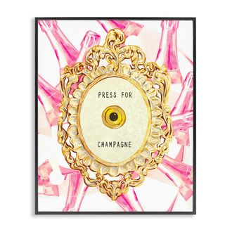 Stupell Industries Champagner-Türklingel mit Muster, schwarz gerahmt, Giclée-Kunst, Design von Ziwei Li, 50,8 x 40,6 cm