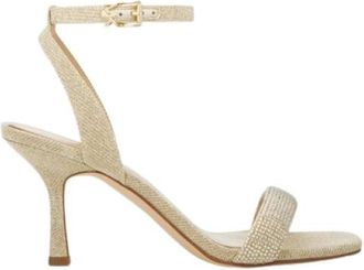 Michael Kors Femme, Chaussures, Jaune, Taille: 38 EU Carrie Embellished Glitter Chain-Mesh Sandal