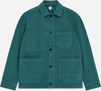 Arket Overdyed-Overshirt Aus Twill -Gr&uuml;n