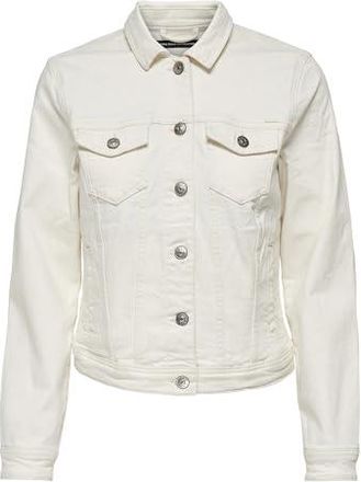 Only ONLTIA DNM Jacket COL PIMBOX Noos Blouson en Jean, Ecru, 40 aux Femmes