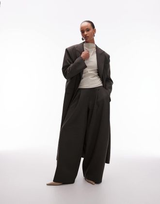 Asos Blazer long oversize style masculin - Olive-Vert