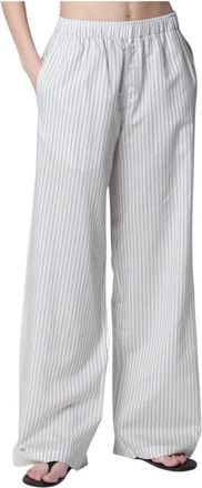 R&oacute;he Femme, Pantalons, Blanc, Taille: 34 FR Stripe Pyjama Pantalons
