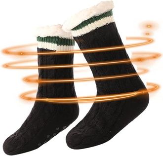 Generic Chaussettes de maison avec pantoufle en cachemire, pantoufles pour femmes | Chaussettes douces pour femmes Chaussettes douces pour la maison dhiver fl