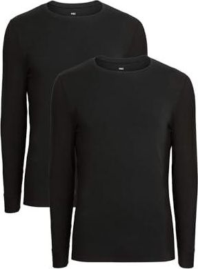 Marks and Spencer Lot de 2 Tops Thermiques l&eacute;gers Heatgen &agrave; Manches Longues Noir XL