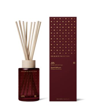 Skandinavisk Jul Weihnachten Duftst&auml;bchen Diffuser mit 8 St&auml;bchen, H&auml;lt 3+ Monate, Duftnoten: Gebackener Lebkuchen, winterliche Nelken und gew&uuml;rzte Orangen, 100 ml