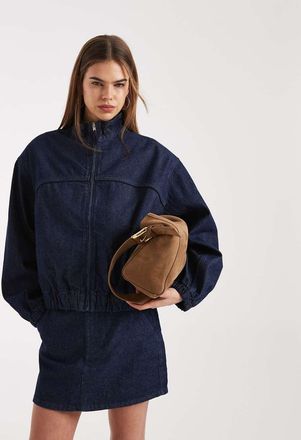 Asos Veste de surv&ecirc;tement densemble en jean d&eacute;lav&eacute;-Bleu marine