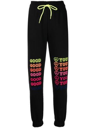 Ireneisgood pantalon de jogging à lien de resserrage - Noir