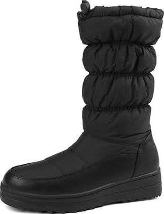 Generic Bottes de neige imperm&eacute;ables pour femme - Plateforme - Bout rond - Chaussures confortables et d&eacute;contract&eacute;es, Noir, 37.5 EU