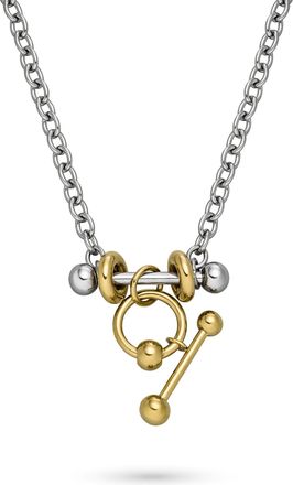 Liebeskind BERLIN Necklace - Halskette aus Edelstahl - Bicolor Silber/IP Gold - Ankerkette verstellbar bis 45 cm - wasserfest & hautfreundlich