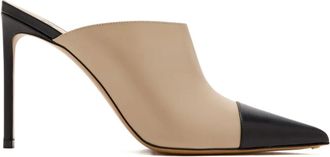 Francesco Russo Stiletto-Mules mit spitzer Kappe 105mm - Nude
