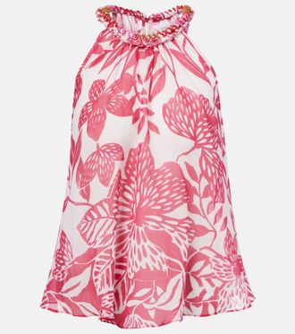 Poupette St Barth Verziertes Top Cleo aus Baumwolle