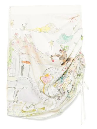 Alemais jupe drapée en lin - Tons neutres