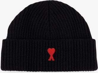 Ami Virgin wool hat with embroidered logo on the front - AMI PARIS - gender_Man