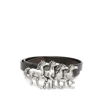 Chlo&eacute; Horse-buckle Leather Belt