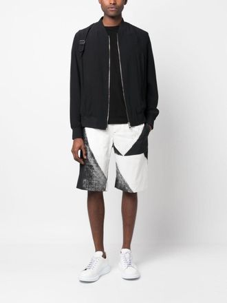 Alexander McQueen Abstract-Print Cotton Bermuda Shorts - White