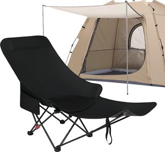Generico Samuliy Klappbare Campingstühle | Tragbarer Picknick Sitz,Verstellbarer Hochlehner Mit Fußstütze Für Garten Balkon Picknick Grillpartys Wanderung Pool