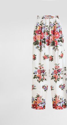 Dolce & Gabbana Flower Bouquet-print Twill Trousers - Frau Hosen Und Shorts Multicolor 36