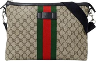 Gucci unisex, Pre-owned, Beige, Taille: ONE Size Sac bandouli&egrave;re en tissu Pre-owned
