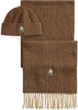 Polo Ralph Lauren Set Schal und M&uuml;tze Polo Ralph Lauren 449P20309001 Braun