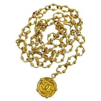 Chanel Ceinture cha&icirc;ne Pre-owned - Femme - Pre-owned - Jaune - Taille: ONE Size