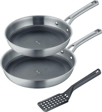 Berndes Pfannen Set Tricion Resist 2 tlg. - Bratpfanne 24 cm & 28 cm - mit Pfannenwender - Antihaftbeschichtung - Kratzfest & Backofengeeignet - Induktion gee