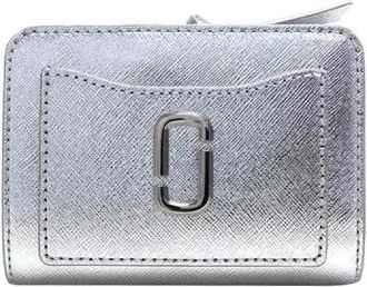 Marc Jacobs Femme, Accessoires, Gris, Taille: ONE Size Portefeuille Mini Compact M&eacute;tallis&eacute;