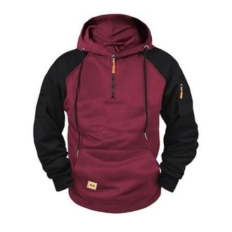 Generic RLEHJN Sweat-Shirt À Capuche Homme Sweat Homme Zippé Bloc De Couleur Tailles Pull Manches Longues Couleur Unie Sportswear Avec Poche Hoodies Tendance 