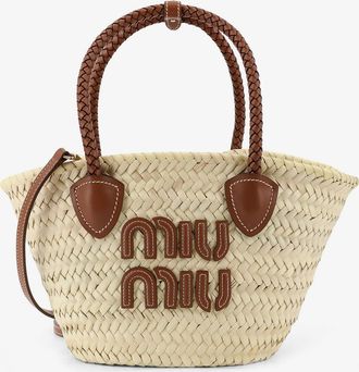 Miu Miu Palmito handbag with embossed lettering logo - MIU MIU - gender_Woman