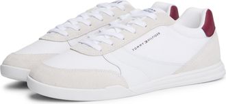 Tommy Hilfiger Sneaker TOMMY HILFIGER LOPRO CUP MIX, Herren, Gr. 43, wei&szlig;, Leder, Lederimitat, Textil, Schuhe Sneaker, Freizeitschuh, Halbschuh, Schn&uuml;rschuh, Kontras