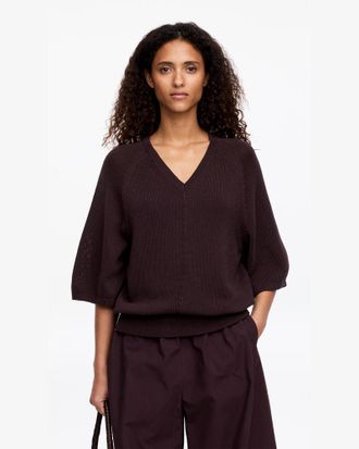 Arket Strickoberteil Mit V-Ausschnitt -Braun
