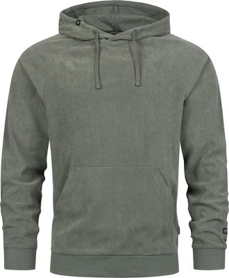 Indicode Herren INNemoto Hoodie Pullover mit Kapuze in Cord-Optik | Hoodie Sweatshirt Kapuzenpullover f&uuml;r M&auml;nner Castor Gray, XL