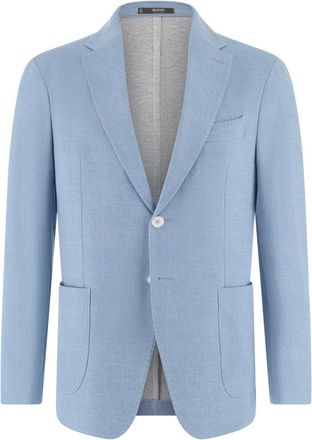 Boggi Milano Homme, Vestes, Bleu, Taille: 2XL Micro Fancy Printed Cotton Blend Blazer