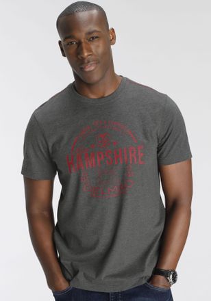 DELMAO T-Shirt DELMAO, Herren, Gr. 4XL (68/70), schwarz (anthrazit melange), Single Jersey, Obermaterial: 60% Baumwolle, 40% Polyester, bedruckt, normal, Run